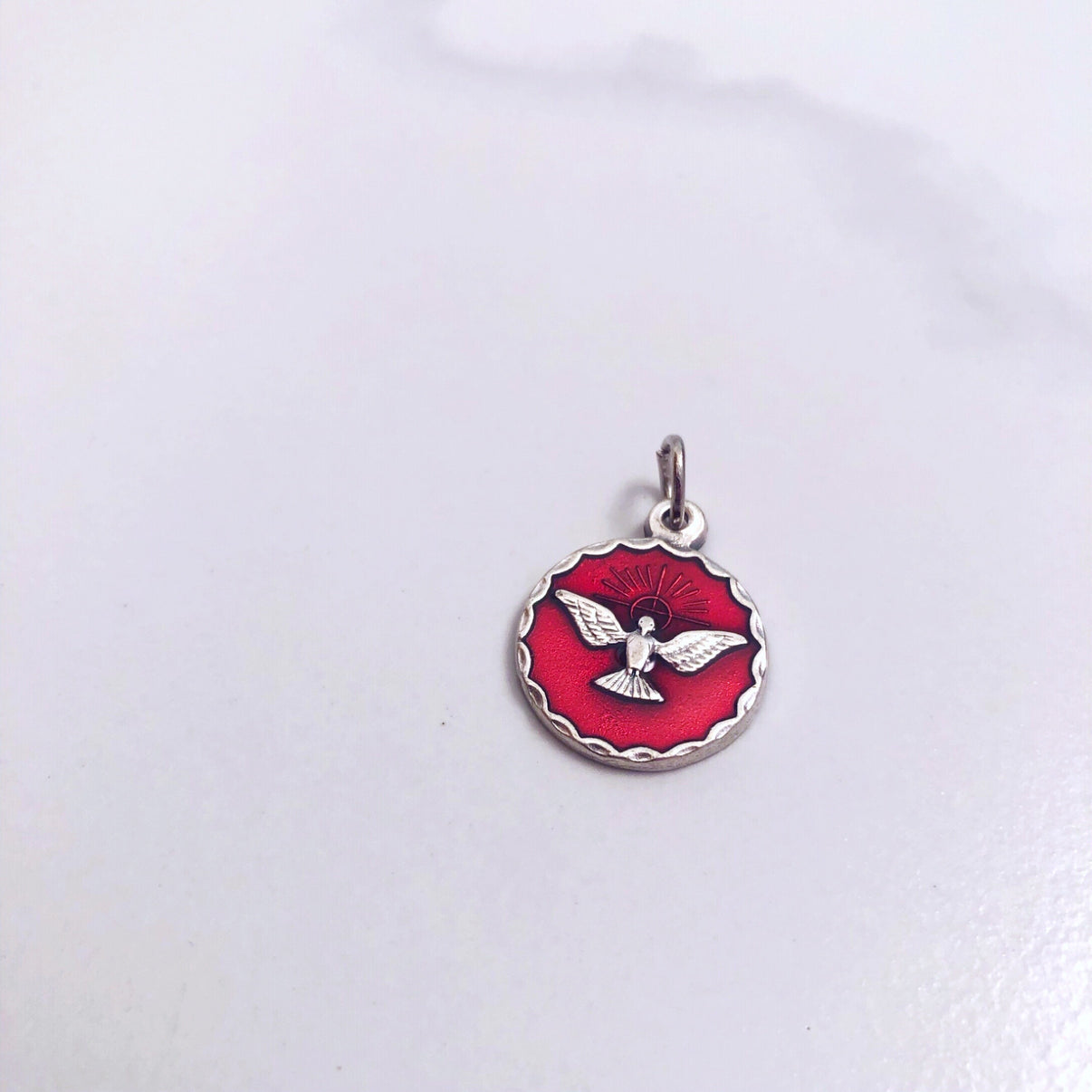 Medal: Holy Spirit (red) – The Catholic Shop